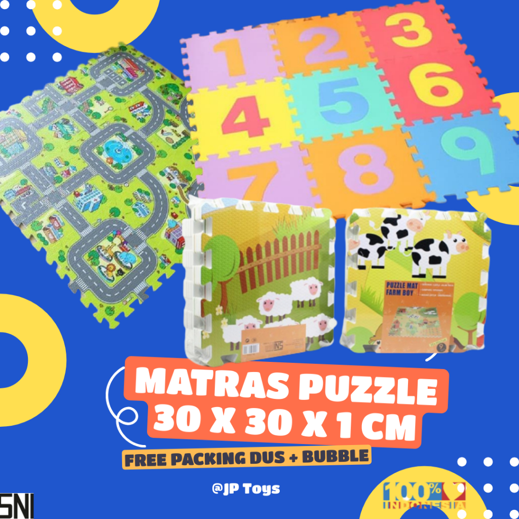 Jual Puzzle Matras Lantai Evamat Puzzle Anak Alas Playground 30 x 30 x ...