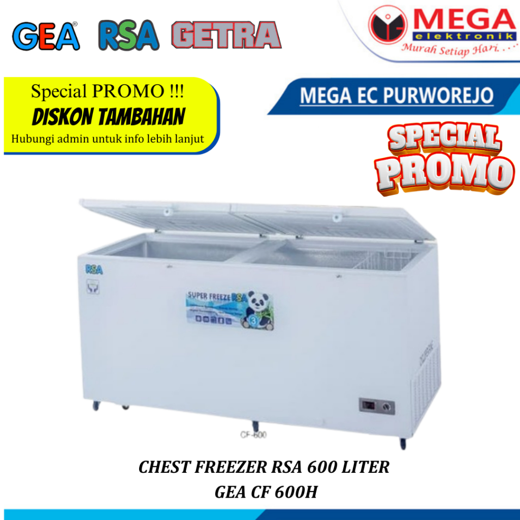 Jual CHEST FREEZER RSA GEA CF 600H / CF-600H KOTAK PEMBEKU DAGING BESAR ...