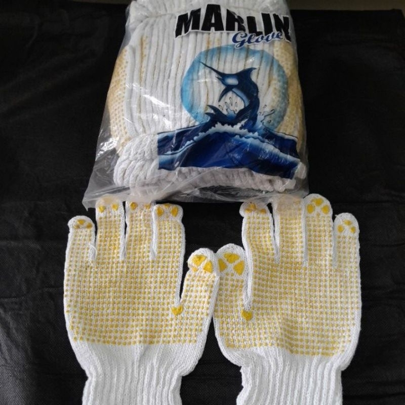 Jual Sarung Tangan Bintik Kuning Marlin 12 Pasang / 1 Lusin / Sarung ...