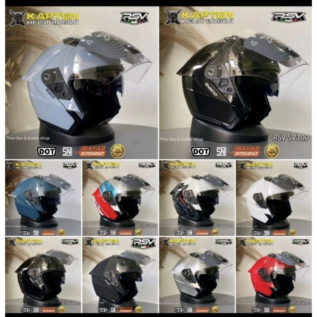 Jual HELM RSV SV300 MOTIF VERDIAN HUE+SPOILER 2D+STICKER RSV 1 SET ...