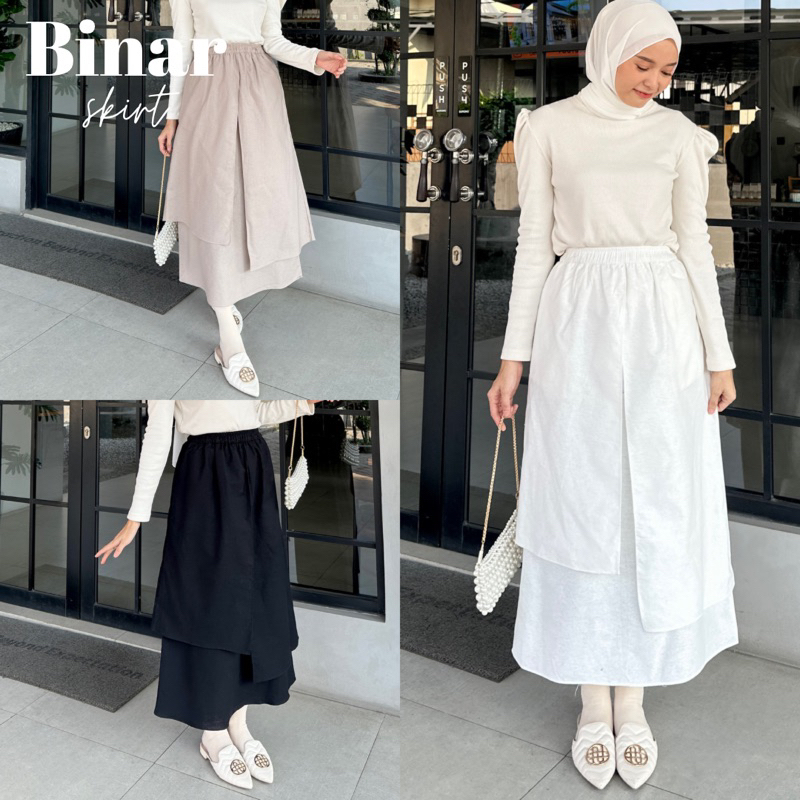 Jual Yaz Indonesia - BINAR SKIRT / ROK LINEN KOREAN STYLE / ROK PANJANG ...