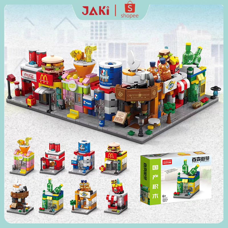 Jual JAKI Mainan Blok Seri Toko Burger Model Mainan Edukasi Mainan ...