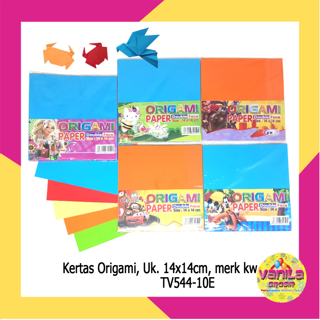 Jual (1 Pak) Kertas Origami Uk 14x14, kertas lipat, kertas warna ...