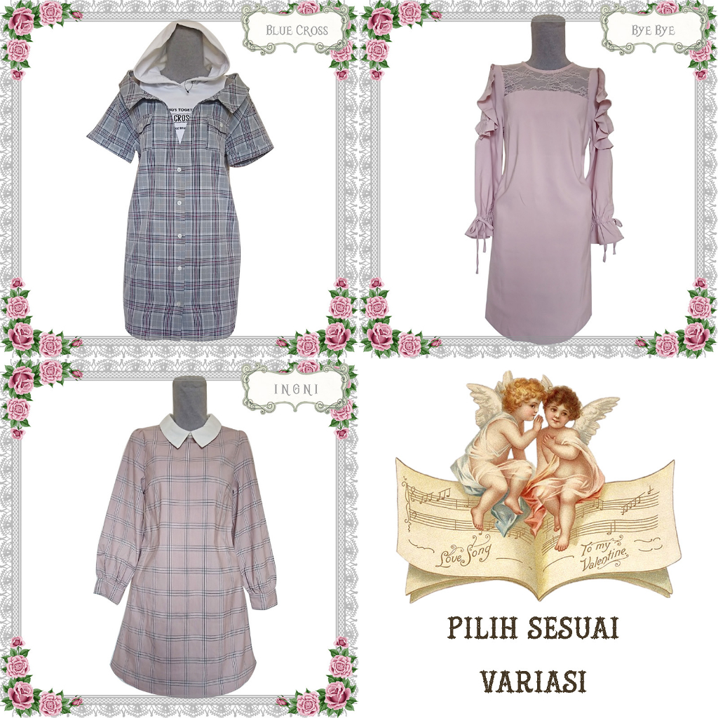 Jual READY 190_DRESS KAWAII/KOREAN CASUAL MODEL LOOS BYE BYE, INGNI | Shopee Indonesia