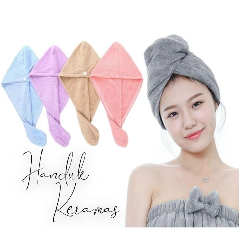 Jual HL0081 Handuk Bandana Pengering Rambut Wanita Headband Towel ...