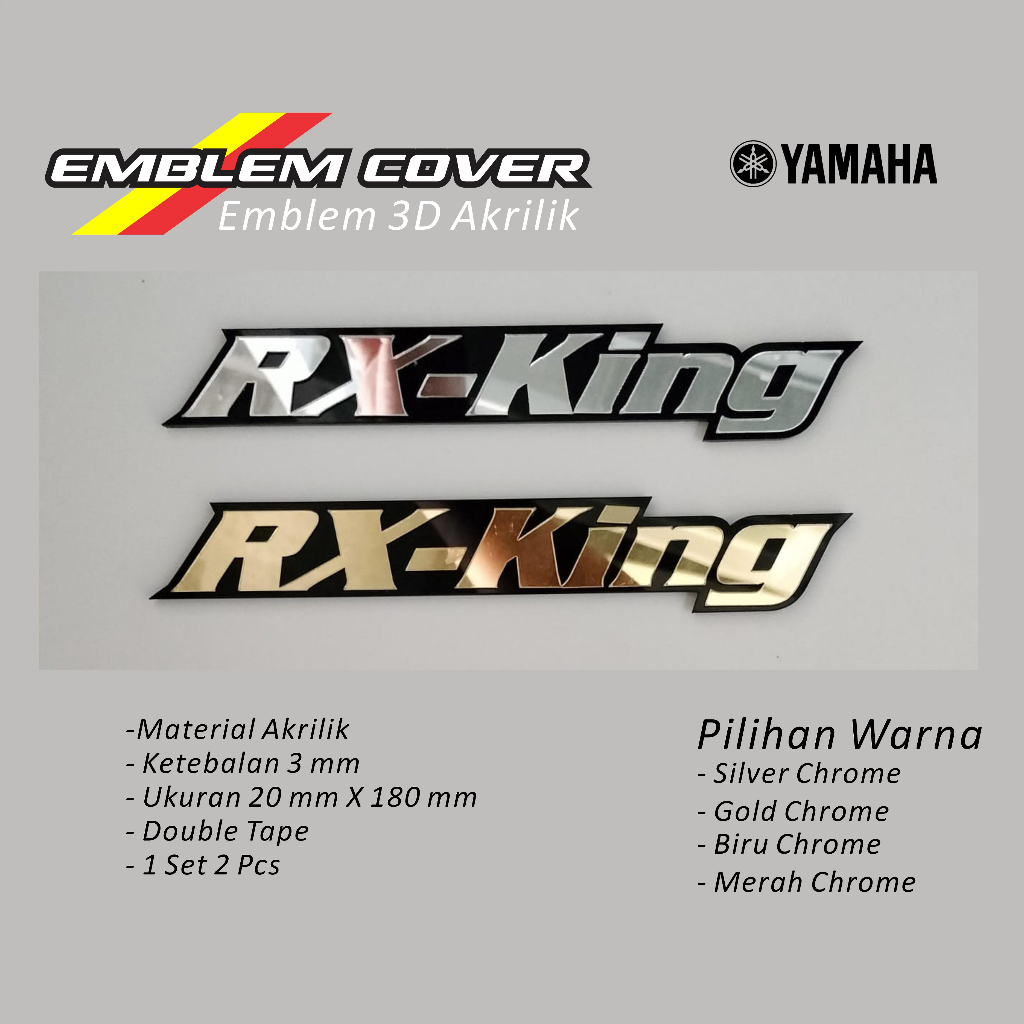 Jual EMBLEM RX KING LOGO TIMBUL 3D BUKAN STIKER GOLD & SILVER 1 SET ...