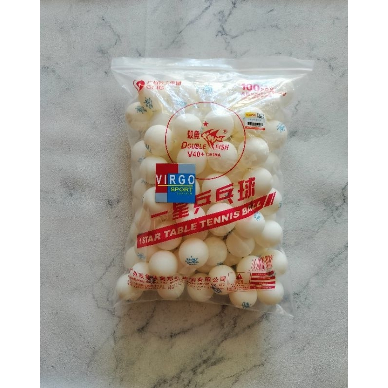 Jual Double Fish bola pingpong 1 star isi 100 V40+ no box Trainning ball 100%Original ...