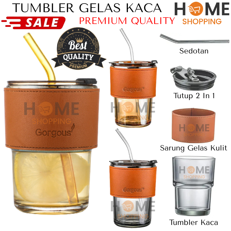 Jual [HS] TUMBLER KACA AESTHETIC MODERN / BOTOL MINUM KACA 400ML ...
