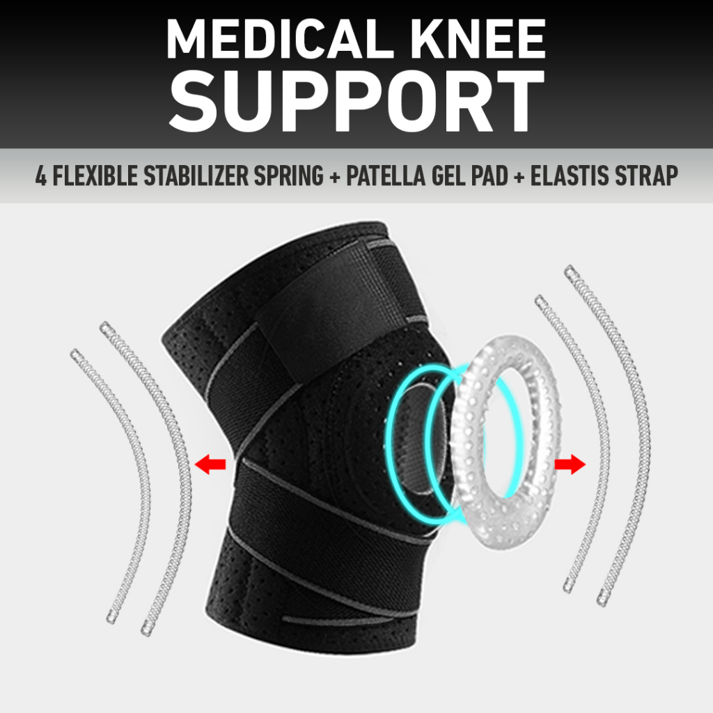 Jual SevenPlus Deker Pelindung Lutut Premium (4 Spring dan Patella Gel Pad) Alat Terapi Lutut ...