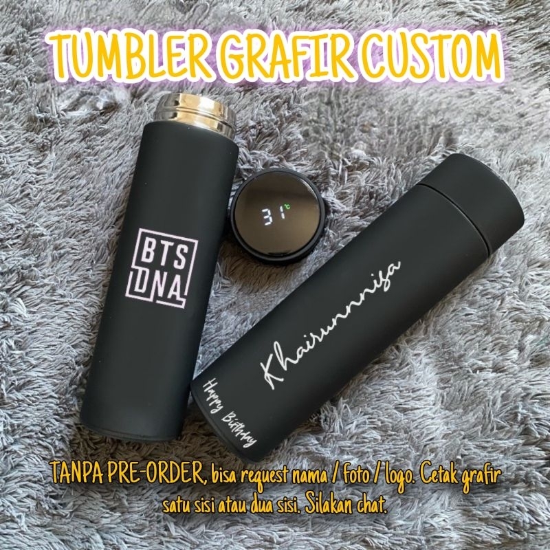 Jual Tumbler LED Custom cetak grafir tanpa pre order, logo BTS DNA EXO ...