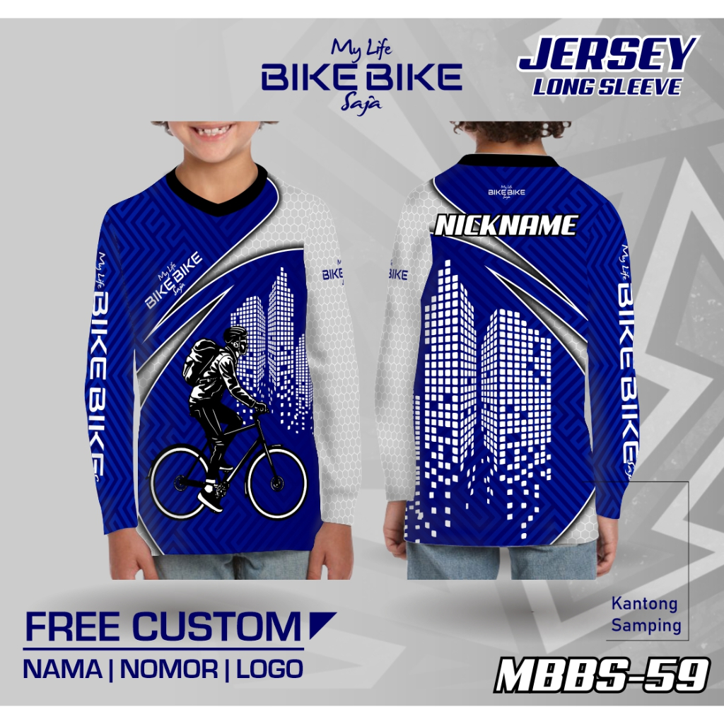 Jual Jersey kaos sepeda anak my life bike bike saja baju gowes kantong ...