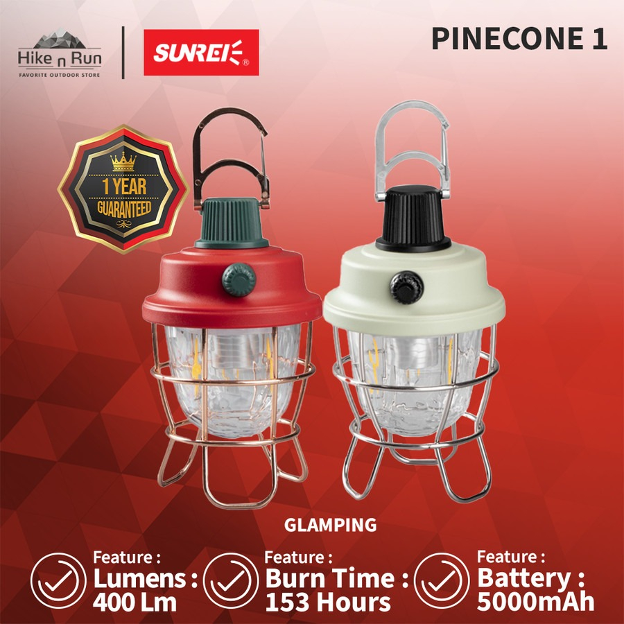 Jual Sunrei Pinecone 1 Lampu Tenda Rechargeable Hanging Camping Lantern | Shopee Indonesia