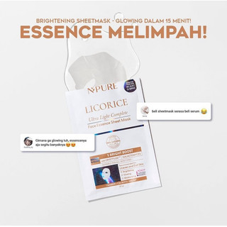 Jual NPURE Sheet Mask Licorice / Ultra Light Complete / Brightening ...