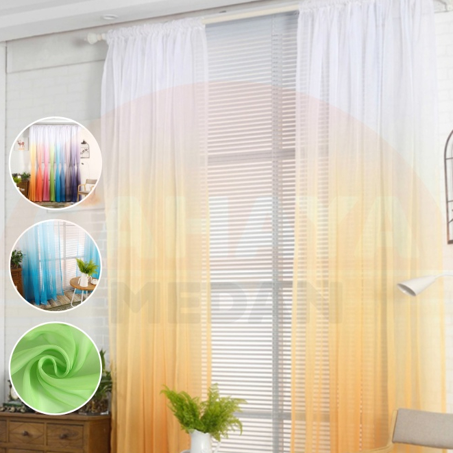 Jual Tirai Gradient Motif Polos Tirai Dekorasi Pintu Tirai Jendela ...