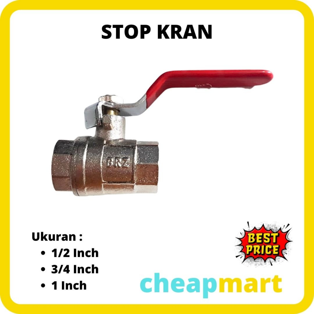 Jual Ball Valve Stop Kran Besi Ukuran 1/2 Inch, 3/4 Inch, 1 Inch | Shopee Indonesia