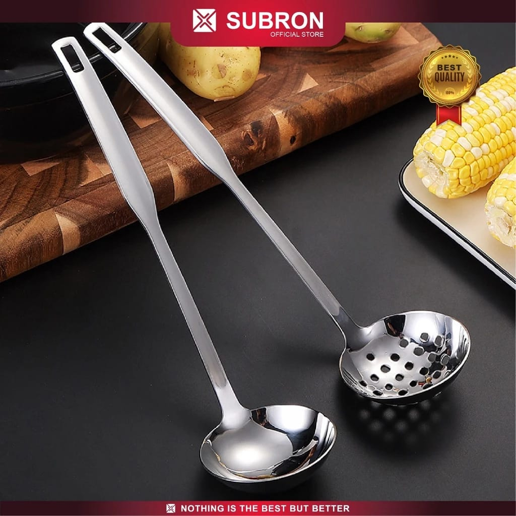 Jual Subron Centong Sayur Sendok Sup Kuah Polos dan Lubang Stainless ...