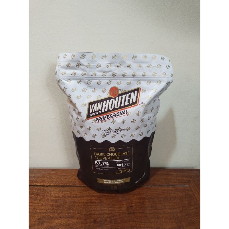 Jual Van Houten professional VHP dark Chocolate couverture 57.7% repack ...