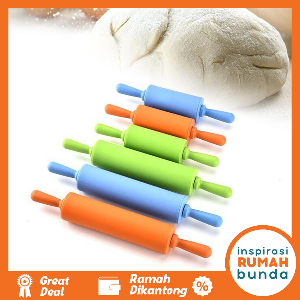 Jual Rolling Pin Full Silikon Anti Lengket Penggiling Penggilas Adonan ...
