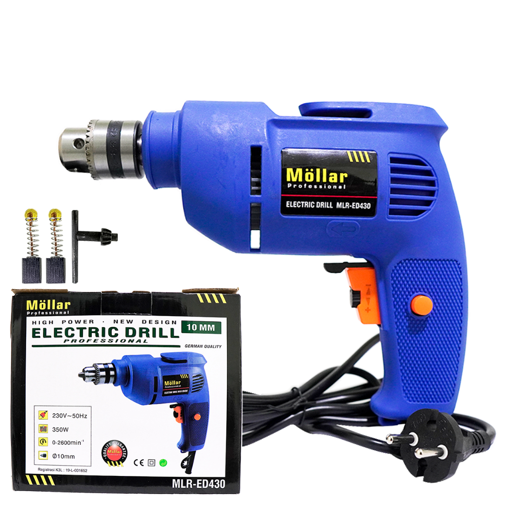Jual MOLLAR 430 Mesin Bor Tangan 10 mm Besi Kayu Obeng Electric Drill ...