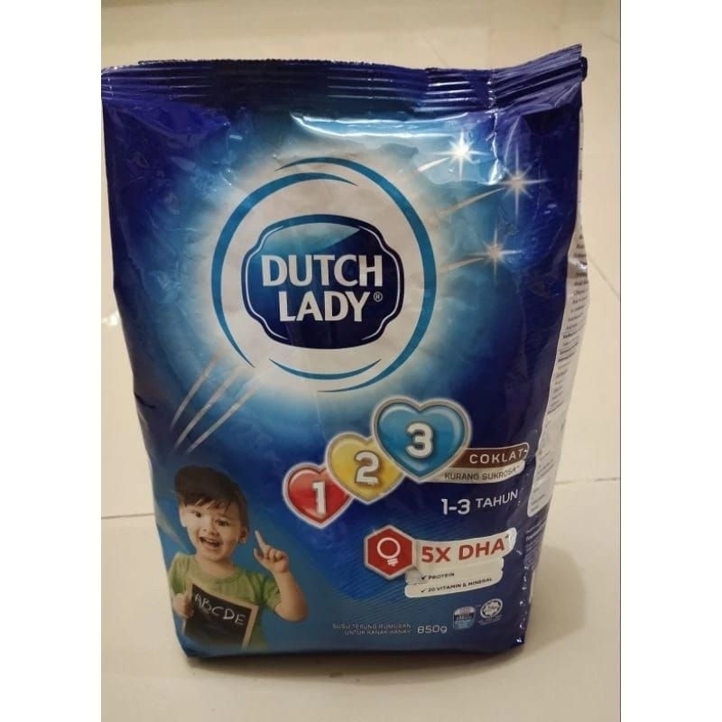 Jual DUTCH LADY SUSU BUBUK 123 ORI MALAYSIA 850GR | Shopee Indonesia