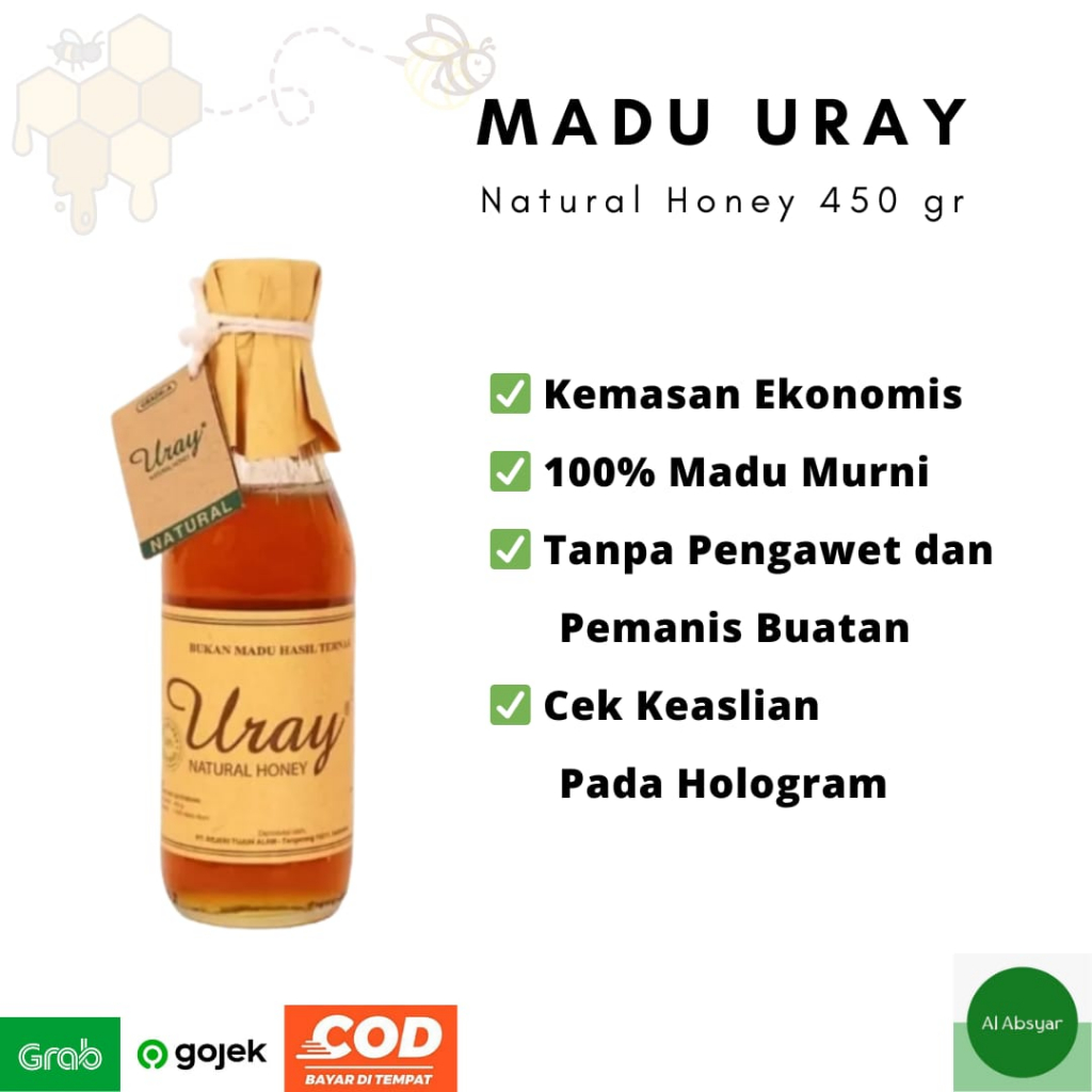 Jual Madu Uray Kemasan Botol 450 gram Madu Alami Asli Hutan Bukan Madu ...