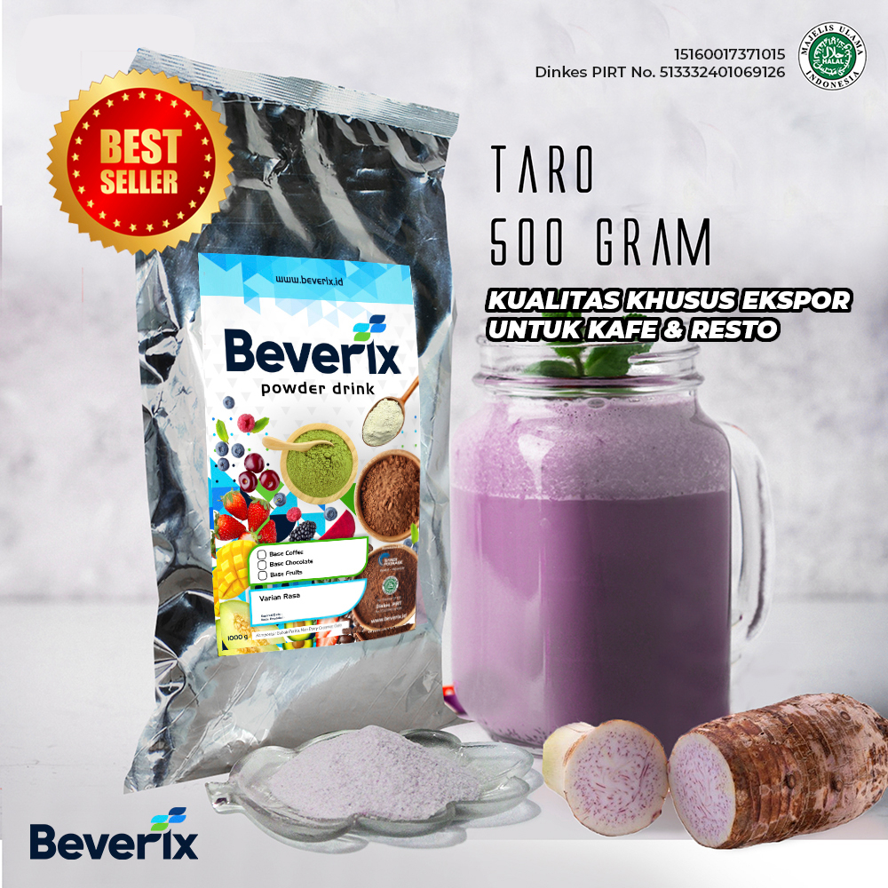 Jual BEVERIX Bubuk Minuman Taro Premium Instant Rasa Taro 500 Gr Mix ...
