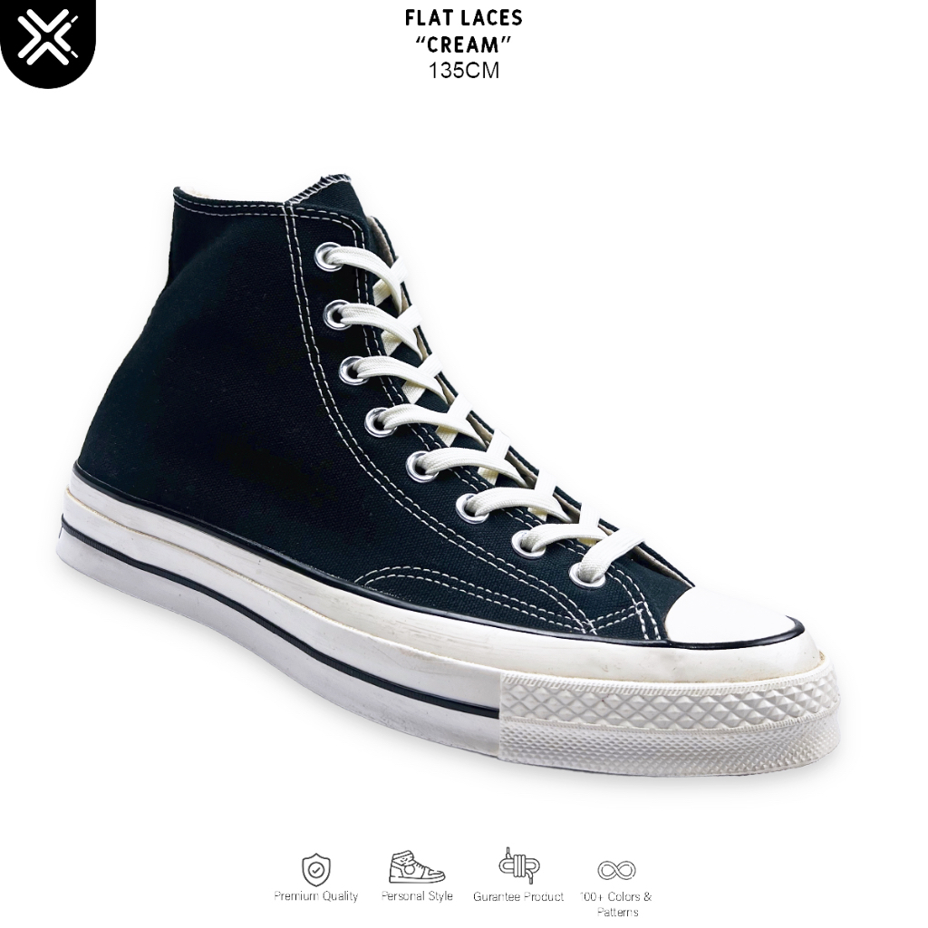 Jual TALI SEPATU CONVERSE 70S BROKEN WHITE (FLAT LACES) | PREMIUM ...