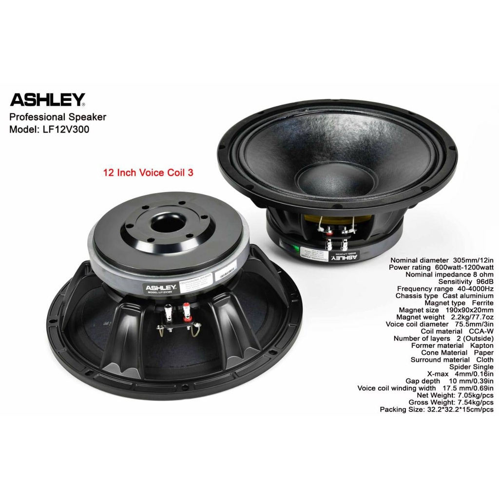 Jual speaker ashley LF12V300 lf12v300 lf12 v300 lf 12 v300 12inch ...