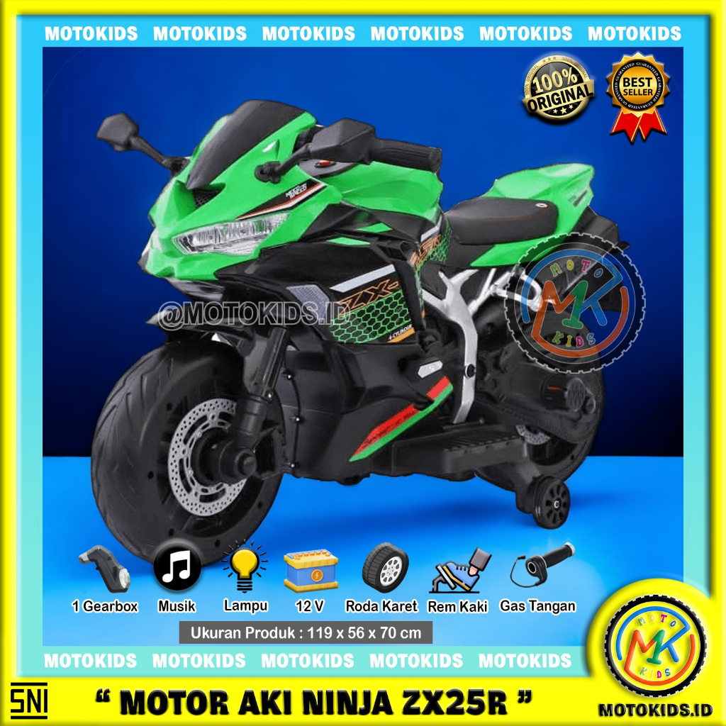 Jual Mainan Motor Aki Anak NINJA H2R MOTOKIDS MO KIDZ MOB 3066 KAWASAKI ...