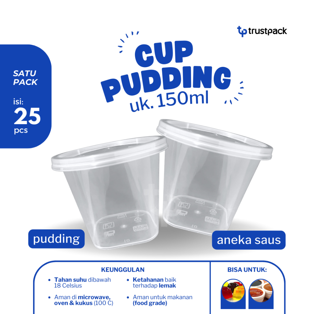 Jual Tempat Cup Saus / Cup Pudding Plastik DM 150 ml | Shopee Indonesia