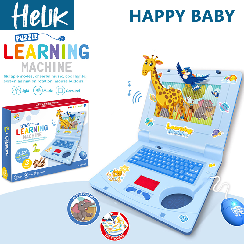 Jual Mainan Laptop Anak Kartun LED Musik Komputer Alat Bantu Belajar ...