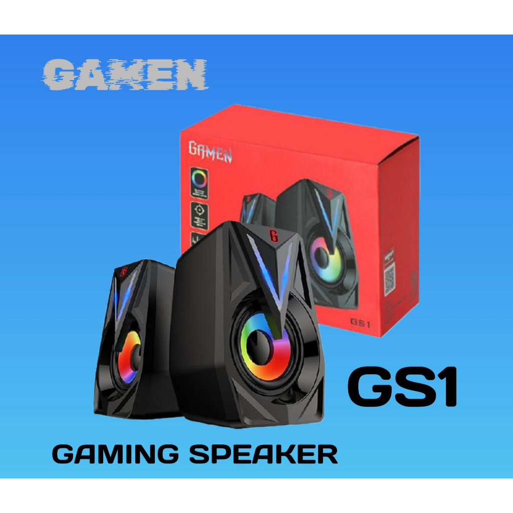 Jual GAMEN Speaker GS1 Laptop/PC/Gaming Soundbar Super Bass Portable RGB Lighting | Shopee Indonesia