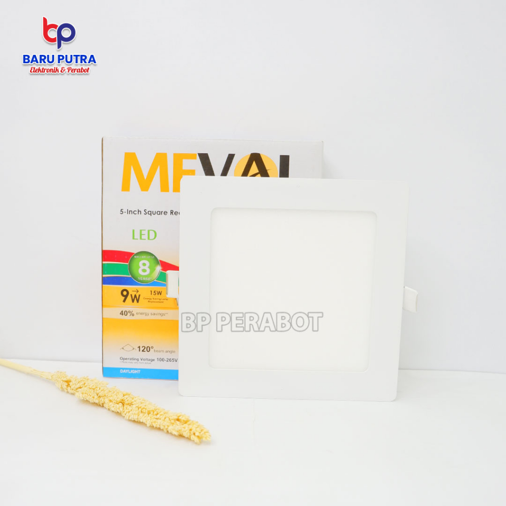 Jual 5" LED High Power Downlight ECO 9W Square, Putih MEVAL | Shopee ...