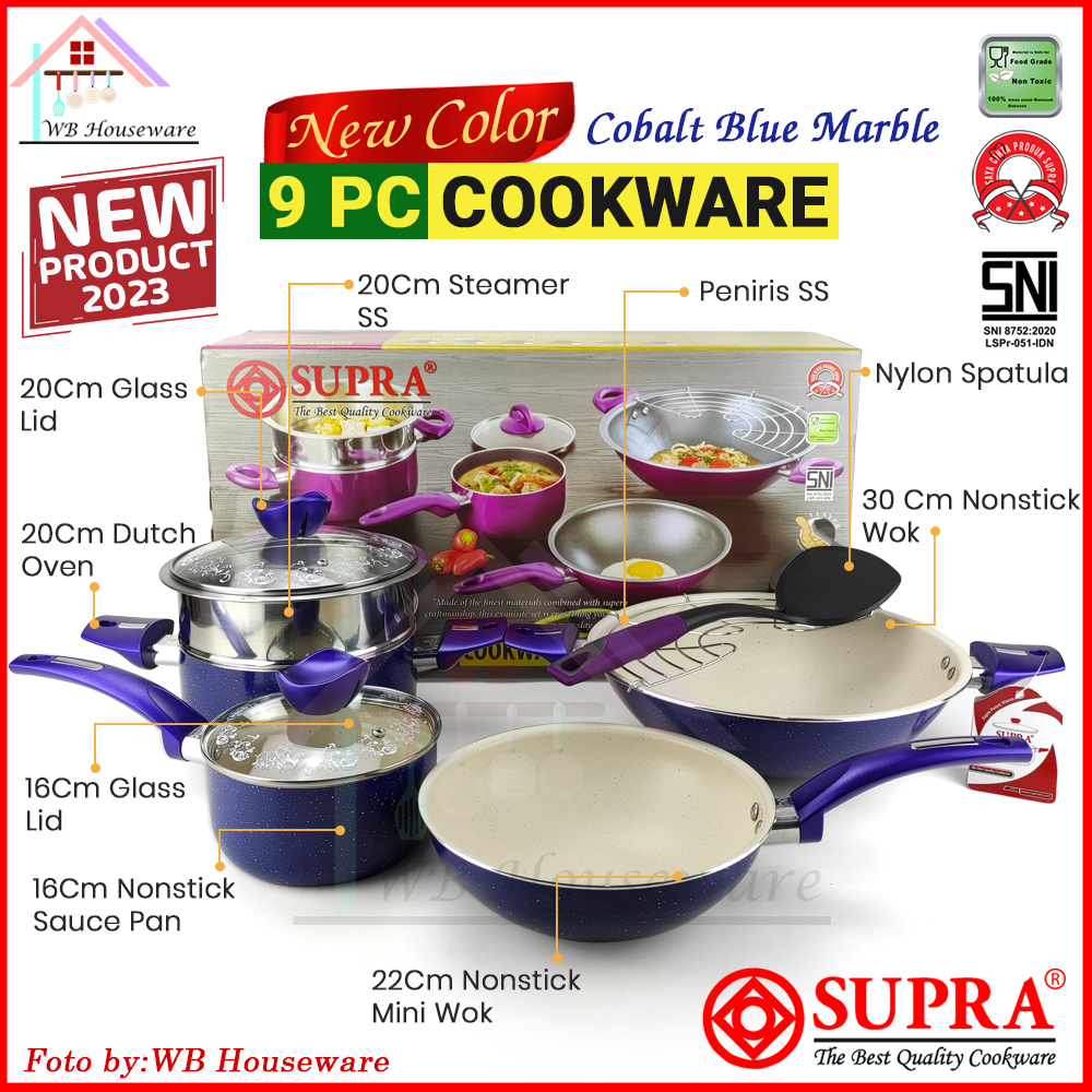 Jual Panci set SUPRA 9pcs / panci awet merk SUPRA / Supra cookware set ...
