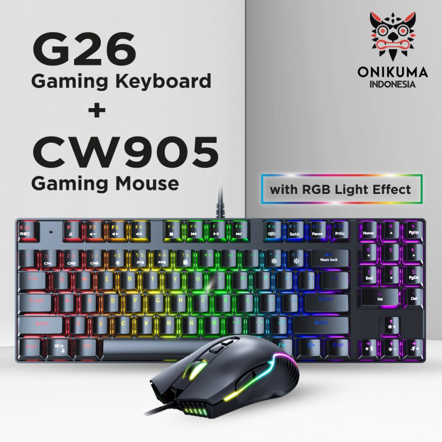Jual Paket ONIKUMA G26 + CW905 Mechanical Black Keyboard and Gaming ...