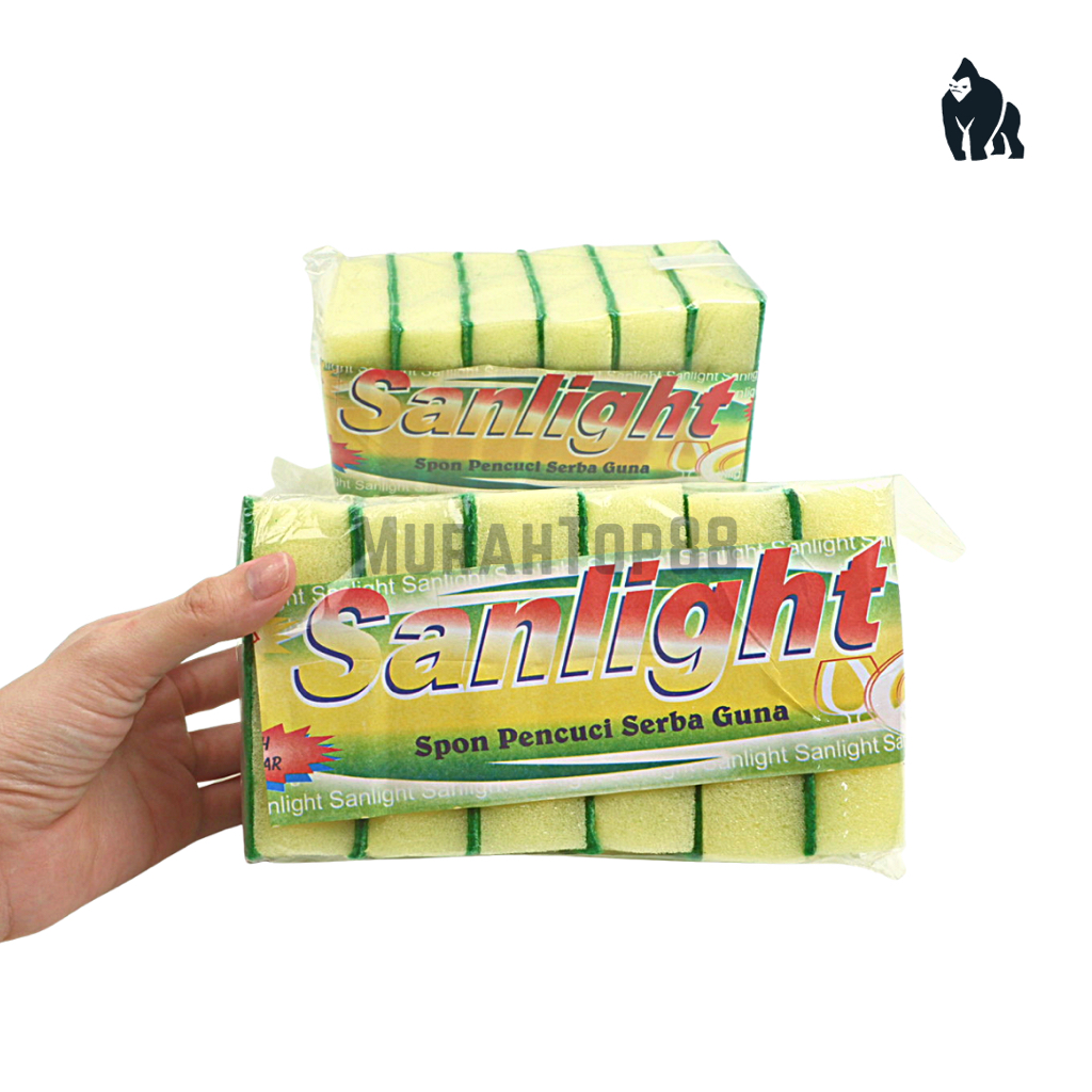 Jual [ISI 6 PCS] Spons Busa Cuci Piring Sanlight / Sponge 2 Sisi Halus ...