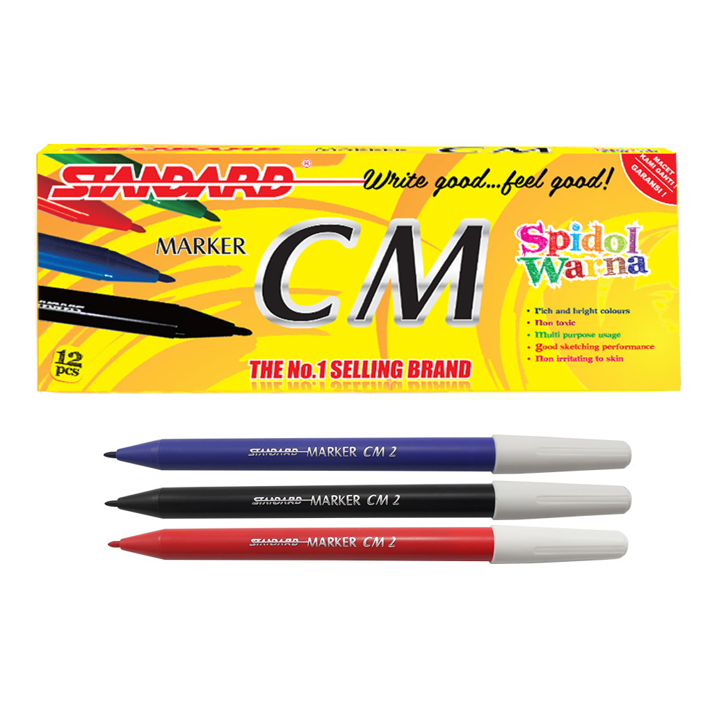 Jual Standard Marker - CM 2 Isi 12 pcs ( Spidol ) | Shopee Indonesia