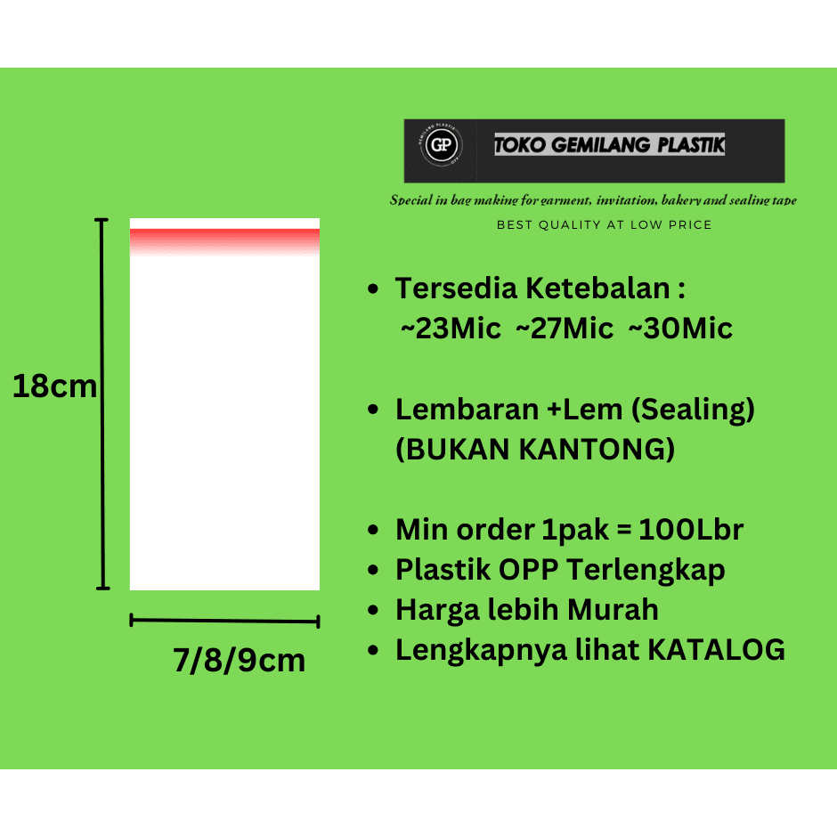 Jual Plastik OPP Lembaran / One Sheet Tebal / Plastik resoles / Plastik ...