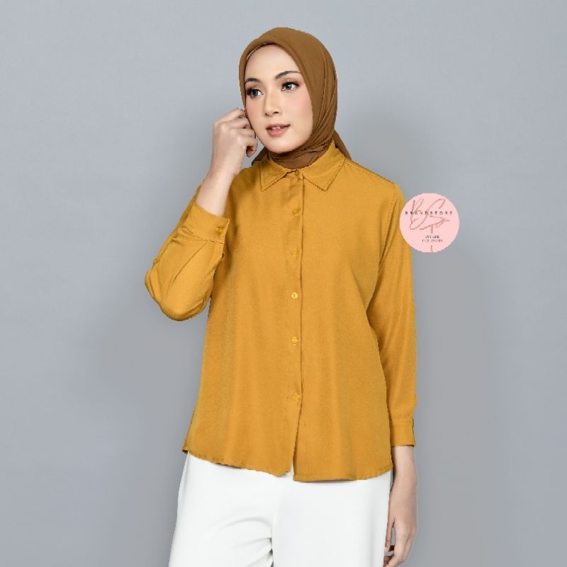 Jual BRANDSTORE - Kemeja Basic Shakila Botega Atasan Blouse Polos Wanita Kasual Kantor Kerja ...