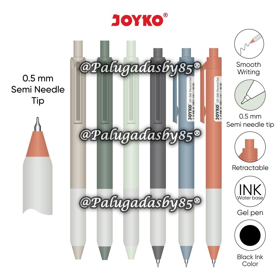 Jual (1 Biji) Bolpen JOYKO GP-368 Morand 0.5 mm Gel Pen Hitam / Gel Pen ...