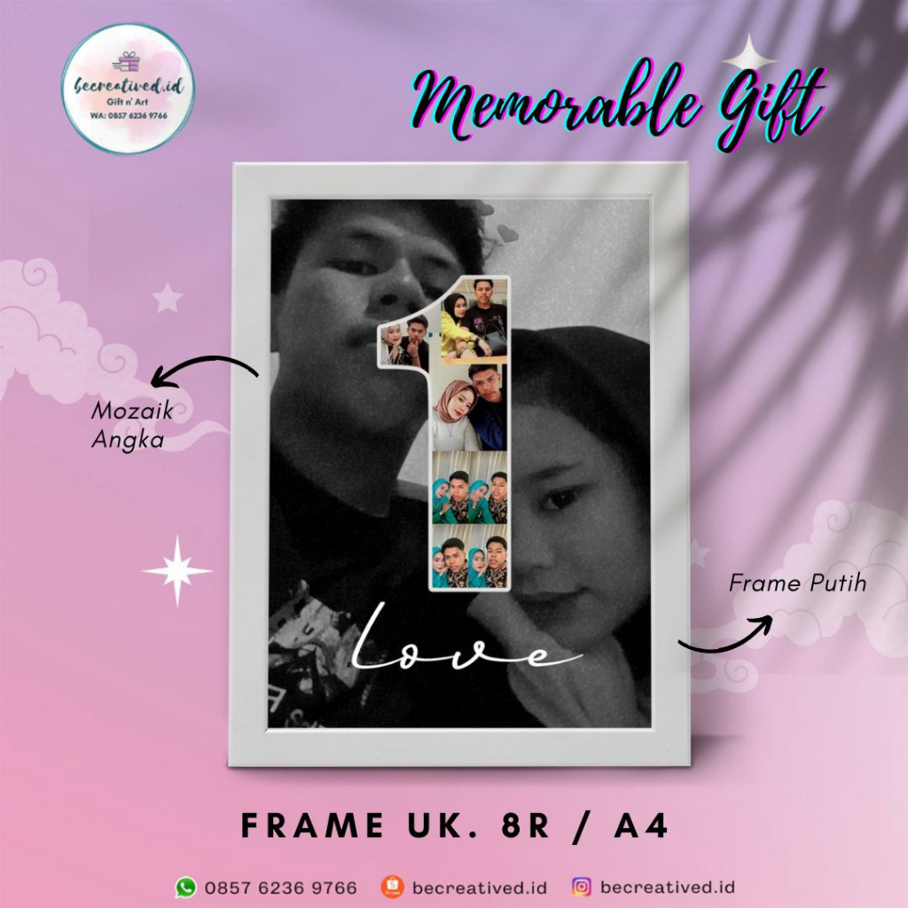 Jual Bingkai Foto Mozaik Angka Memorable Gift Kado Anniversary Romantis ...