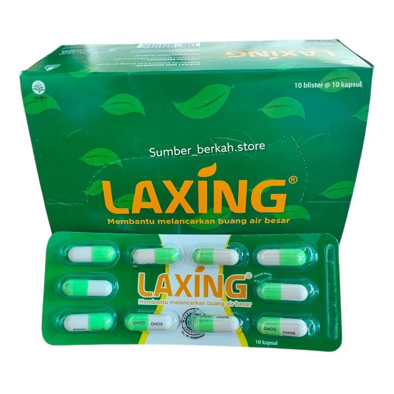 Jual LAXING Strip isi 10 Kapsul Pelancar BAB Obat Diet Pelunak Fases ...