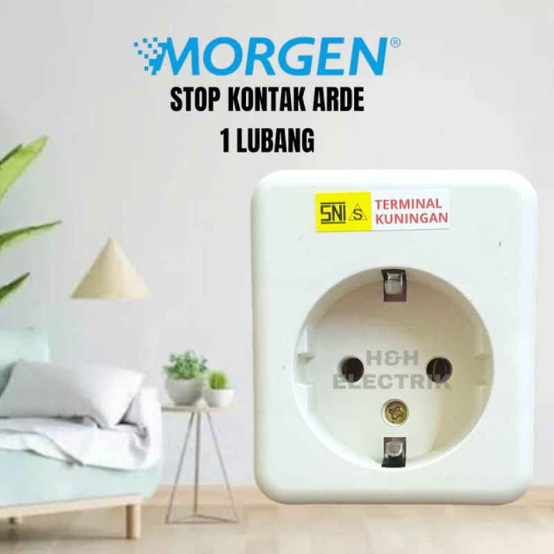 Jual MORGEN Stop Kontak Arde 1 Lubang Terminal 1 Lubang MG-7101 ...