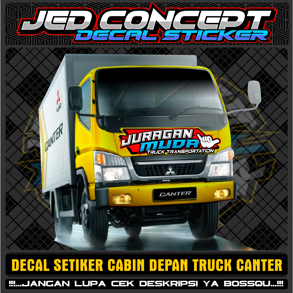Jual DECAL STICKER KABIN DEPAN TRUCK CANTER JURAGAN MUDA | Shopee Indonesia