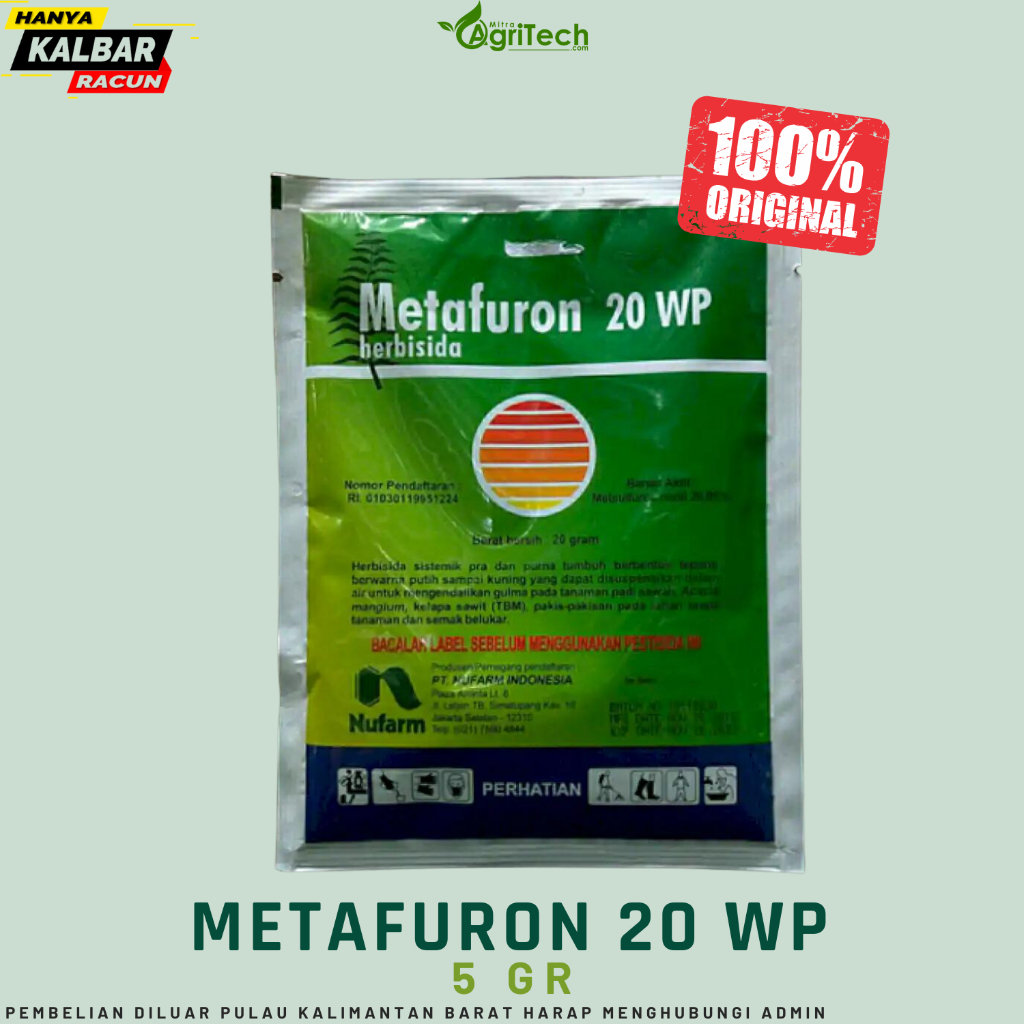 Jual METAFURON 20 WP 5 GR HERBISIDA PEMBASMI GULMA RUMPUT BIJI RUMPUT ...