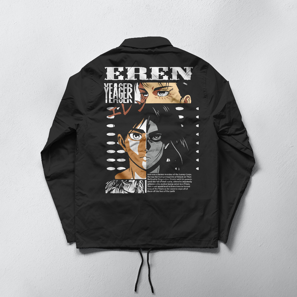 Jual HRLWNN.ID Windbreaker Coach Jacket Attack on Titan Eren Yeagere ...
