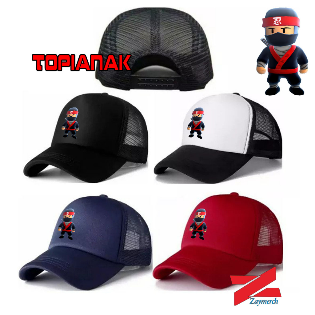 Jual topi anak stumble guys ninja karakter topi tracker anak topi ...