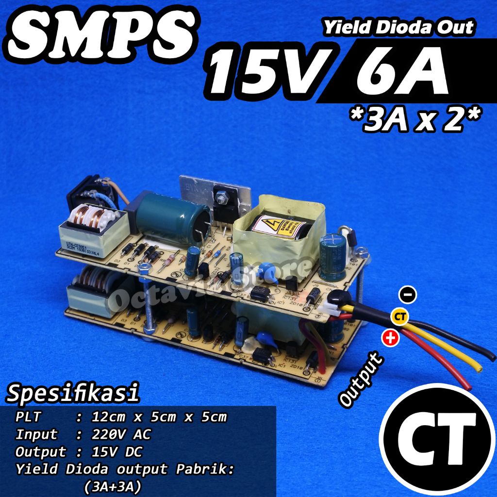 Jual Adaptor SMPS Switching Power Supply 15V 6A CT dan Non CT | Shopee Indonesia