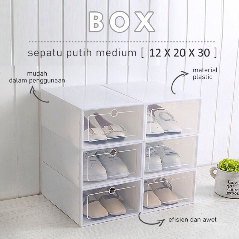 Jual Kotak Sepatu Plastik Serbaguna /Tempat Penyimpanan Sepatu / Rak ...