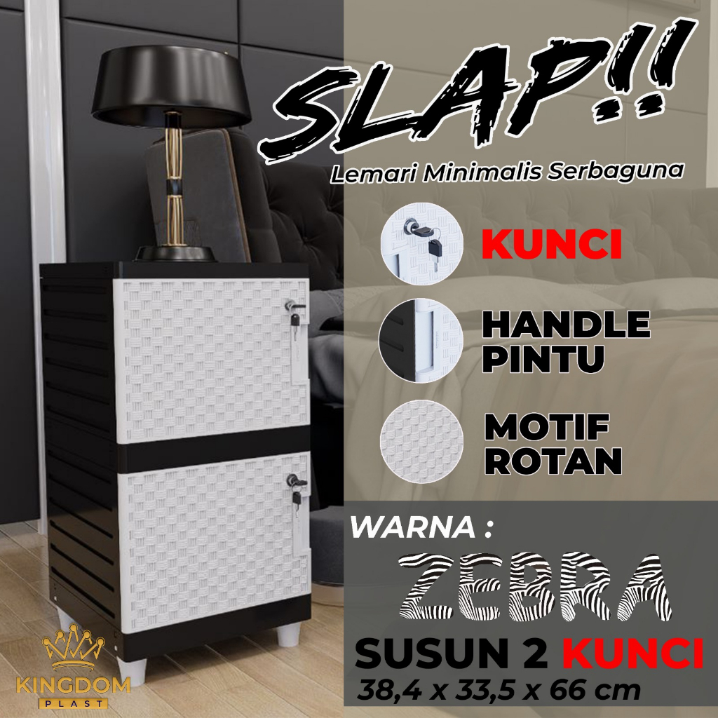 Jual Lemari Plastik Pakaian Serbaguna Minimalis Slap Kingdom Zebra FULL ...